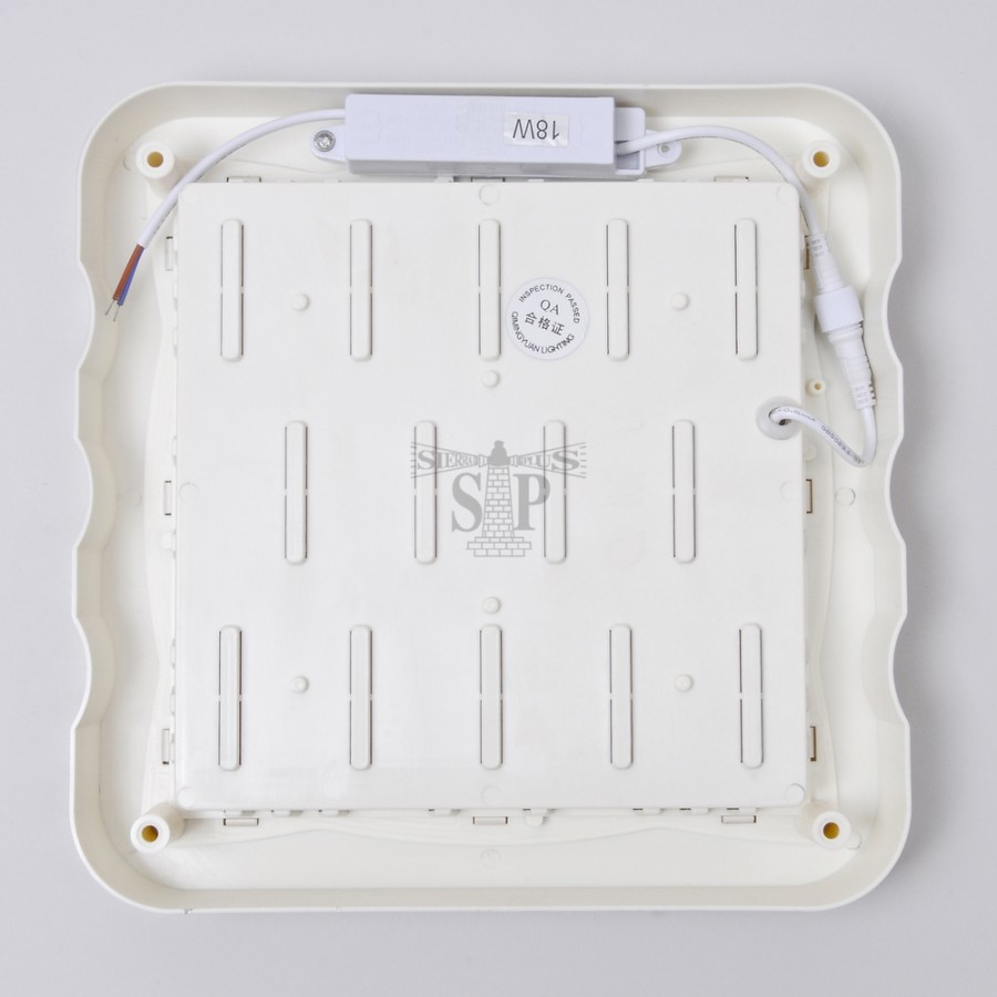 10-inch 18W Flush Mount LED Ceiling Light Square [Anti-Glare Cover] (Brown)